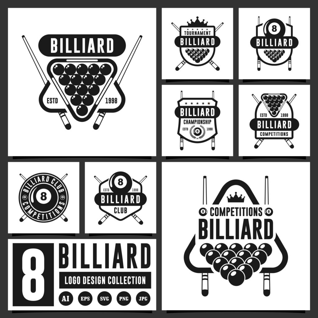 8 Billiard logo design collection - $12 - MasterBundles