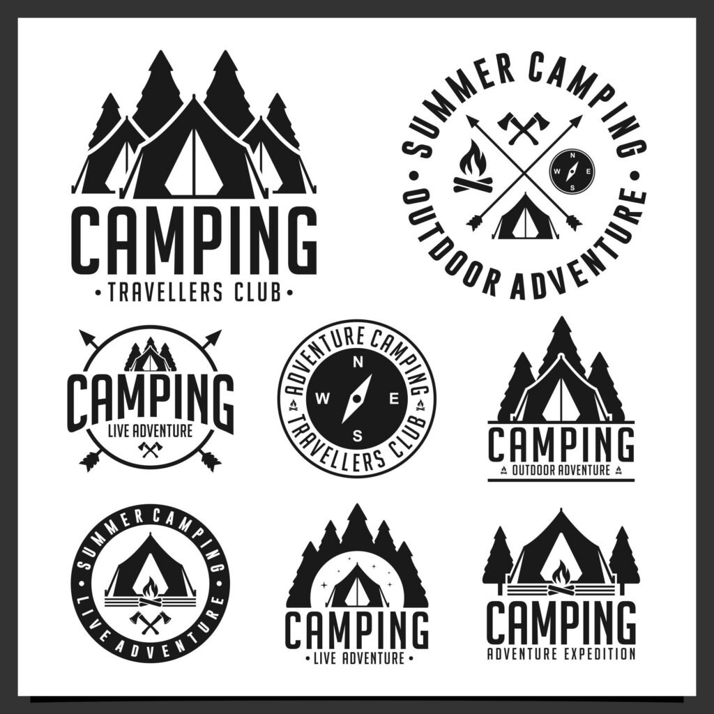 8 Camping logo design collection - $8 - MasterBundles