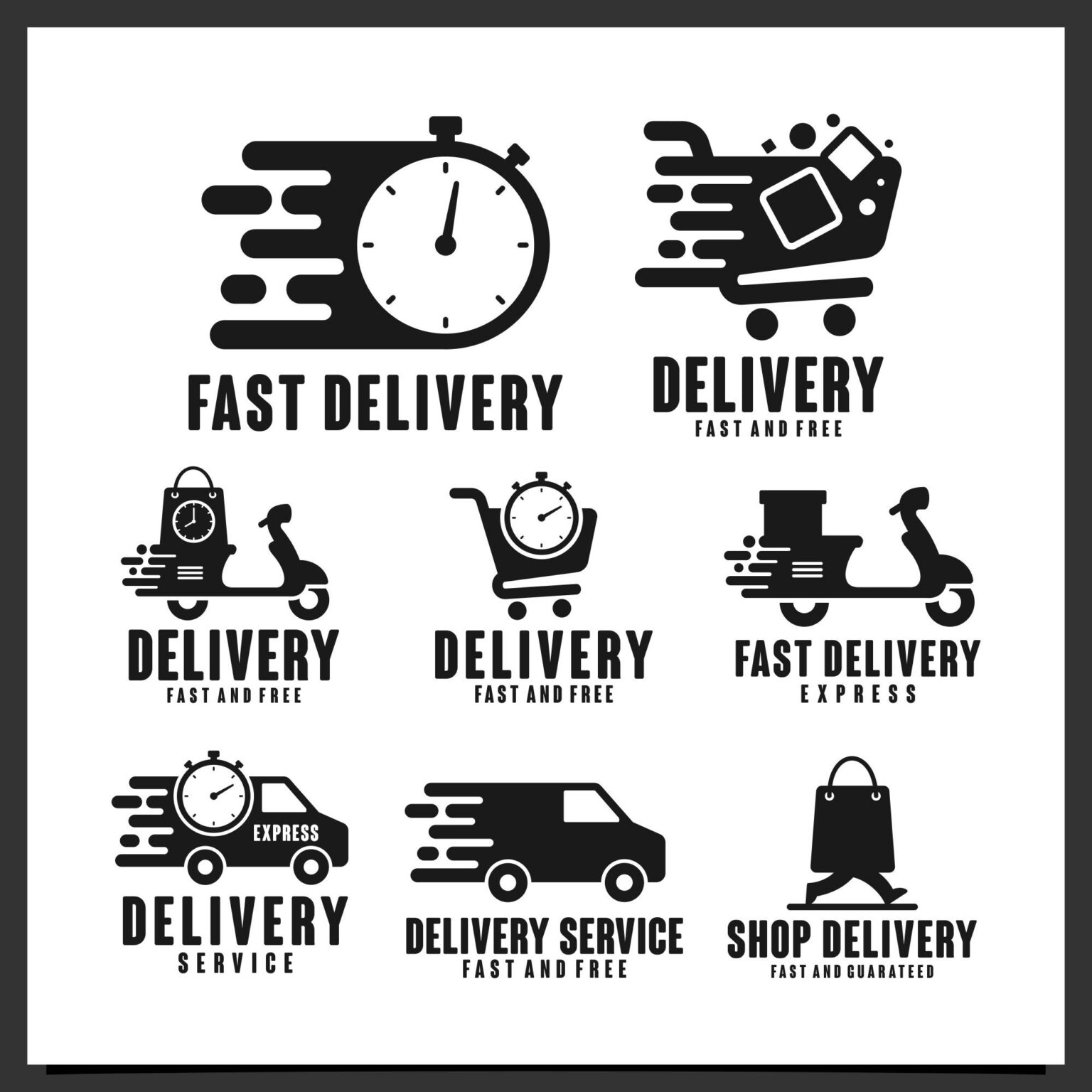 8 Delivery logo design collection - $8 - MasterBundles
