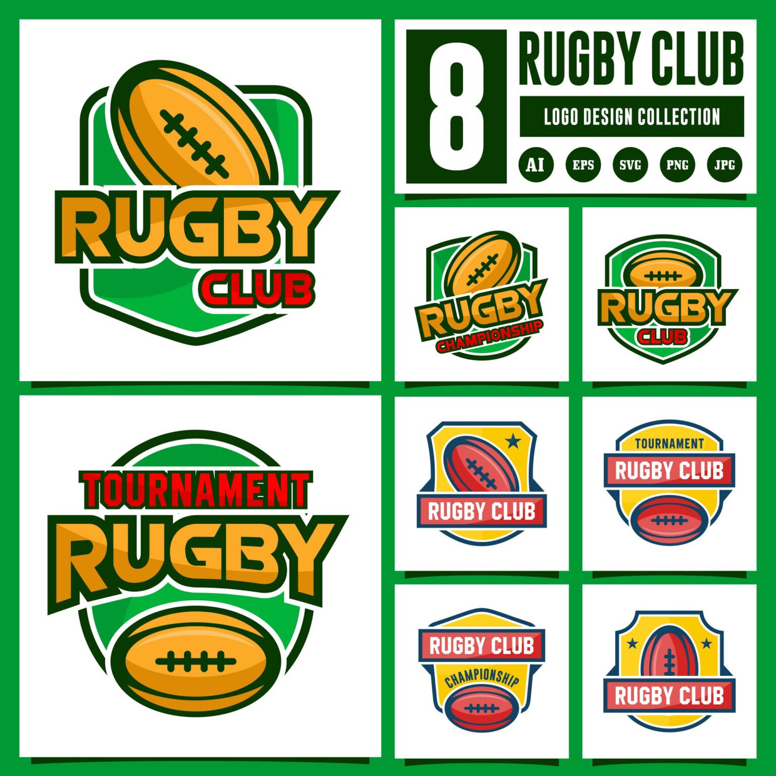 8 Rugby Championship logo collection - $8 - MasterBundles