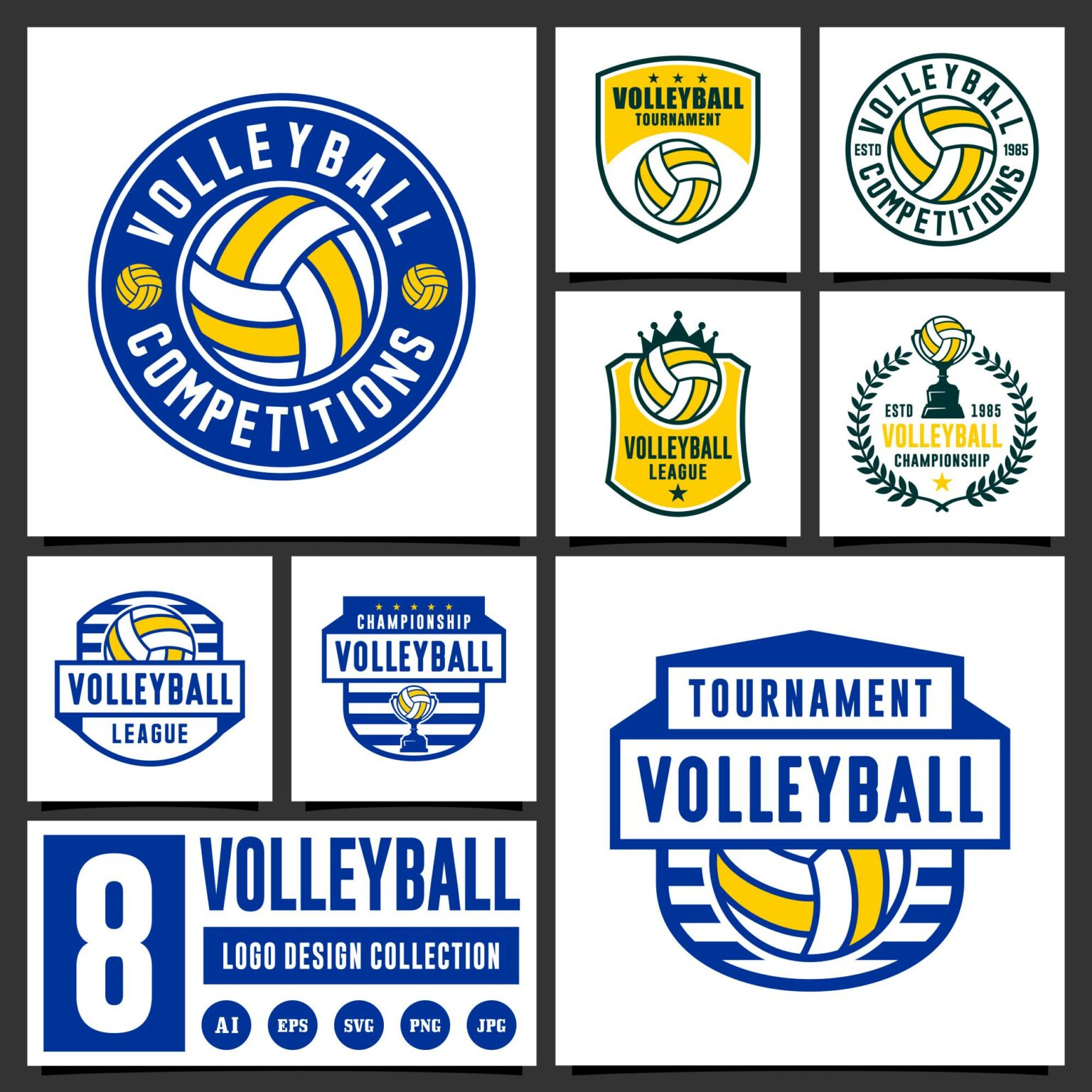8 Volleyball logo design collection - 12 - MasterBundles