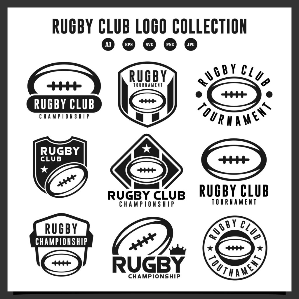 9 Rugby logo design collection - $6 - MasterBundles