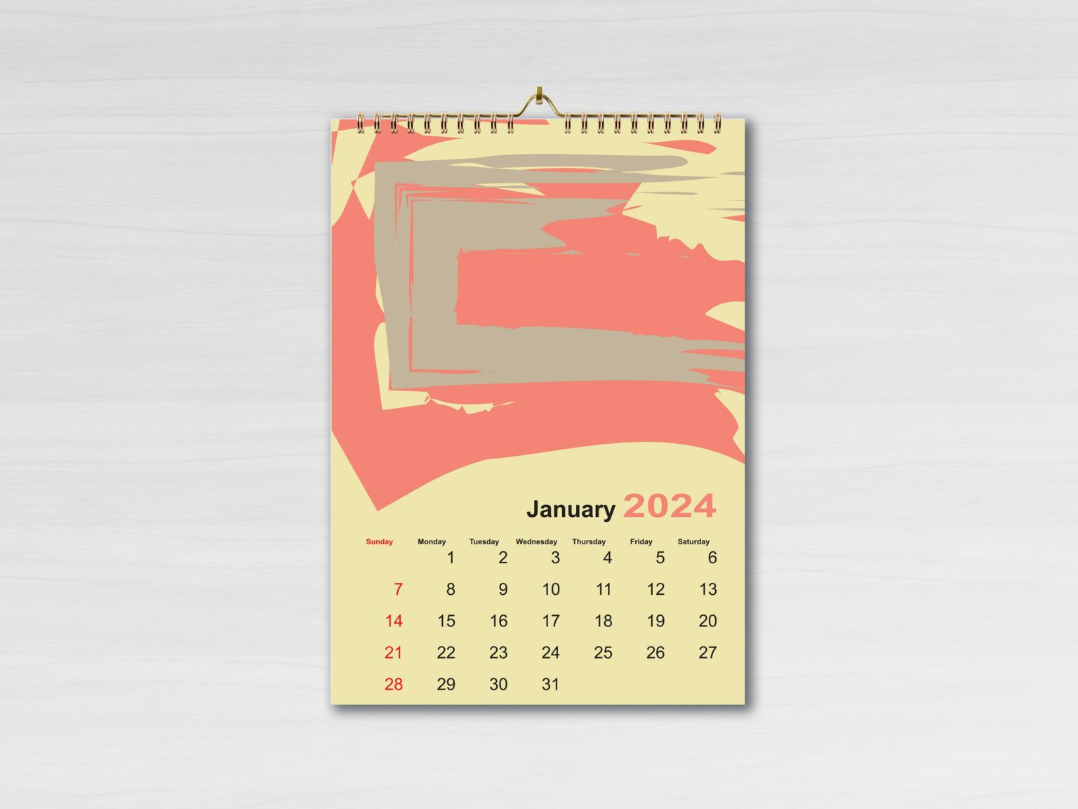 Vector Wall Abstract Calendar_2024_vertical - MasterBundles