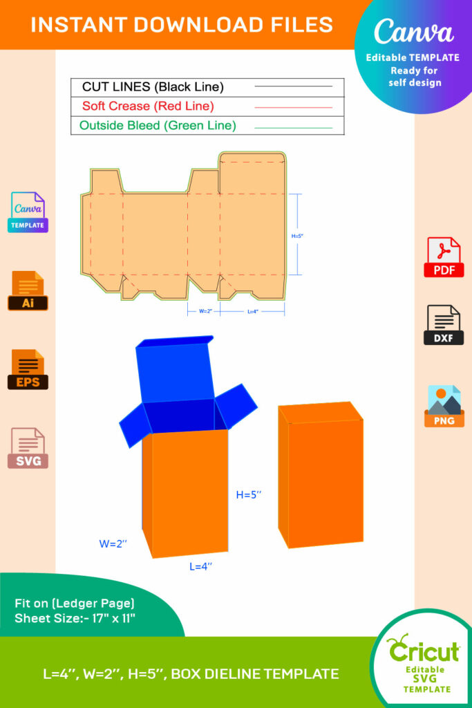 Auto Lock Box, Storage Box, Gift Box Dieline Template - MasterBundles