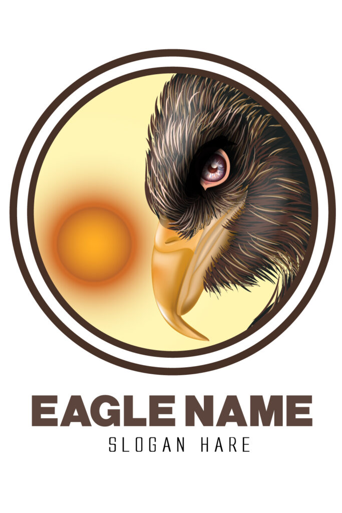 eagle logo with sun set background - MasterBundles