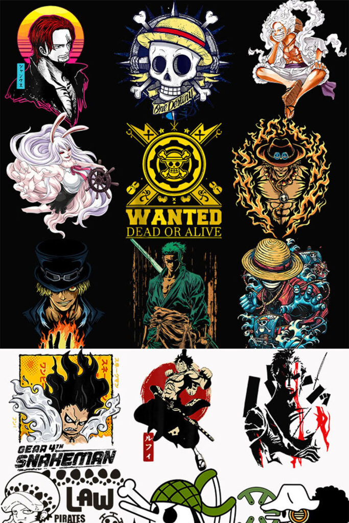 Best selling 25 design anime bundles One Piece straw hat pirates luffy ...