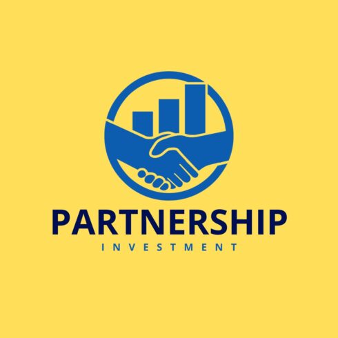 Blue Minimalist Partnership Logo Template - MasterBundles