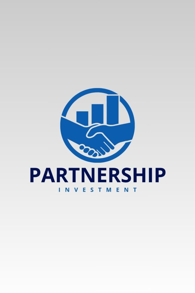 Blue Minimalist Partnership Logo Template - MasterBundles