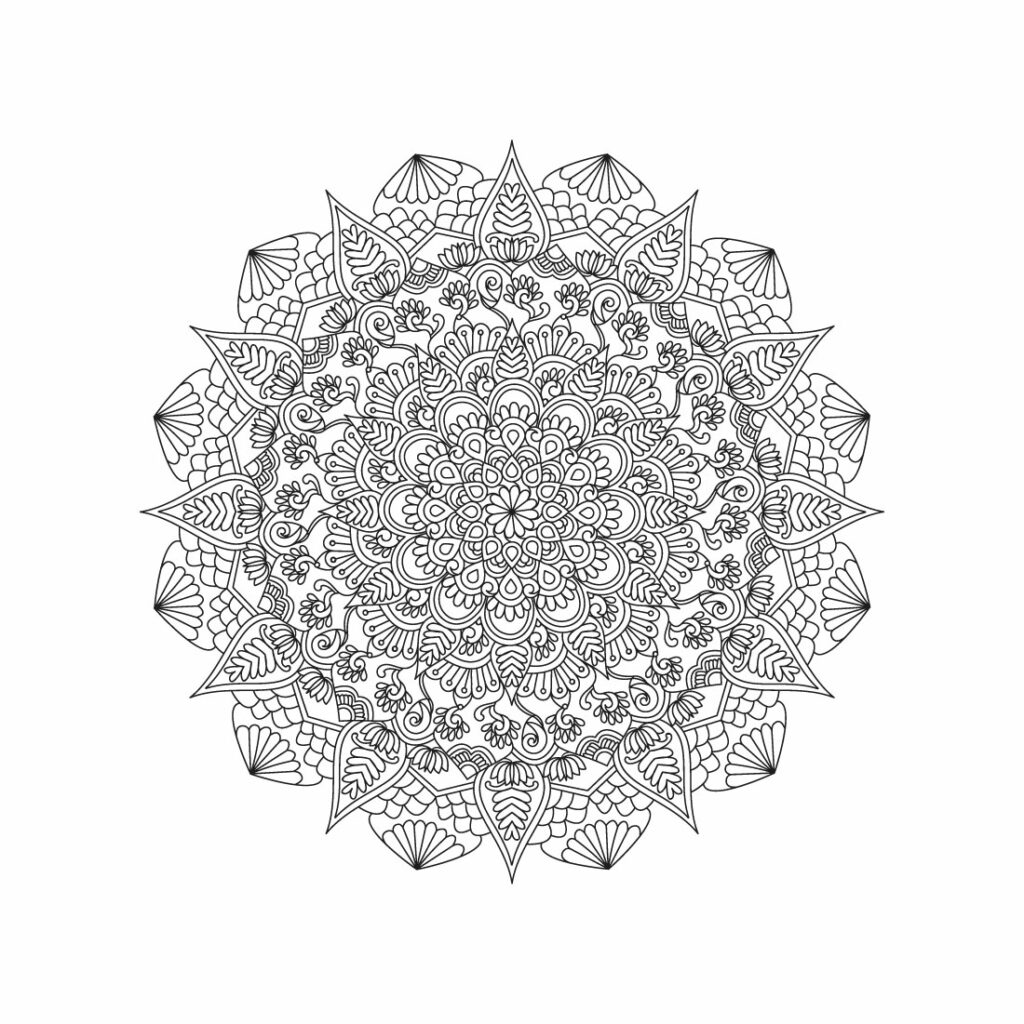 Bundle of 10 Cosmic Delight Mandala Coloring Book Pages. - MasterBundles
