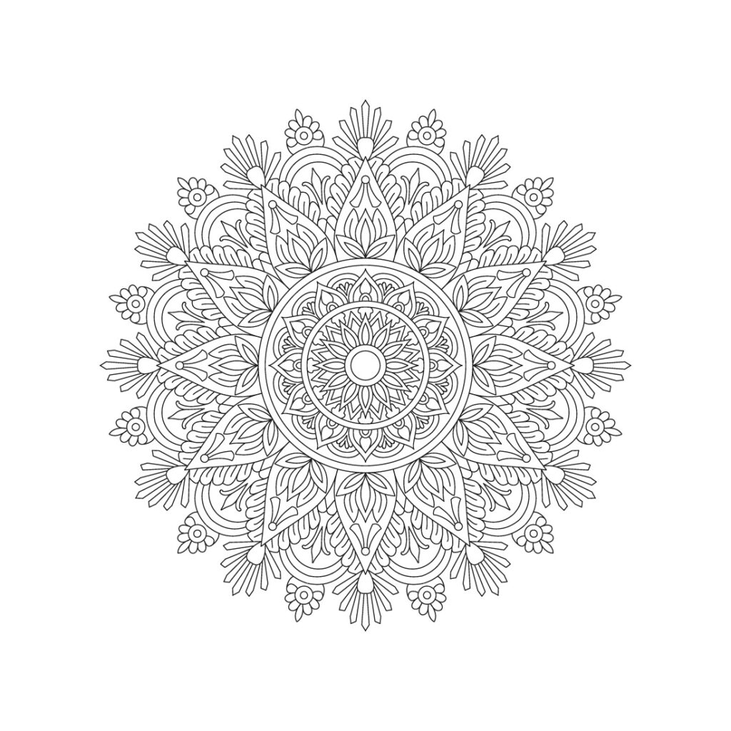 Bundle of 10 Peaceful Mandala Coloring Book Pages. - MasterBundles
