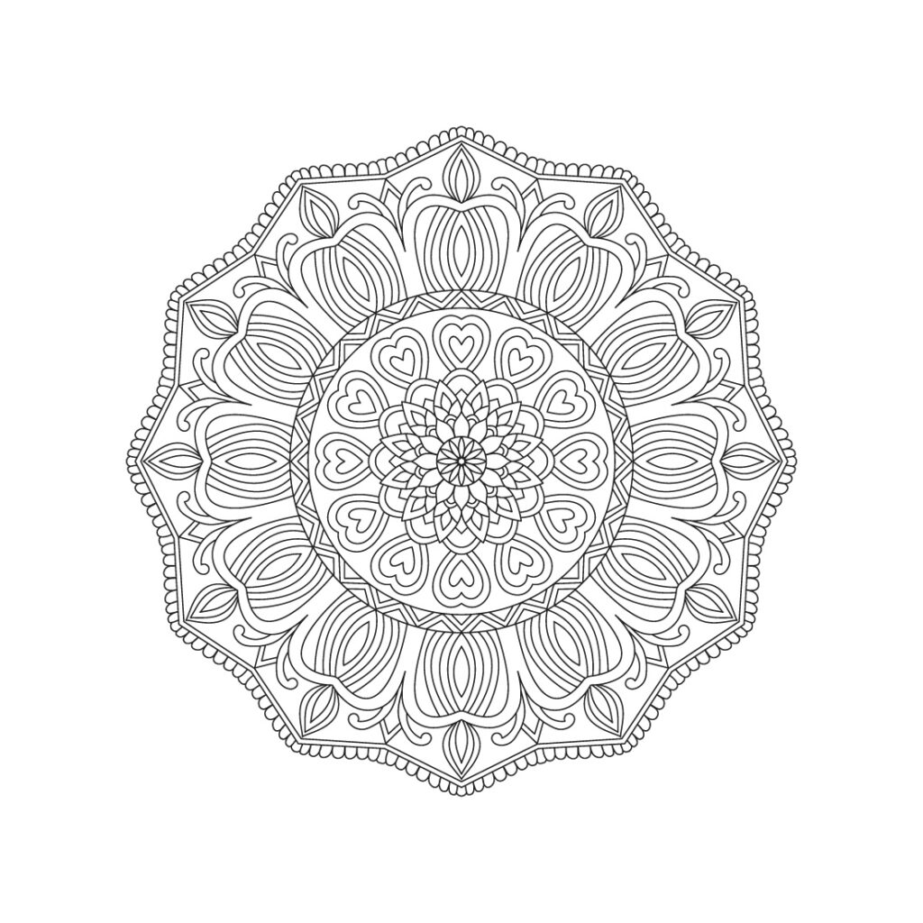 Bundle of 10 Peaceful Mandala Coloring Book Pages. - MasterBundles