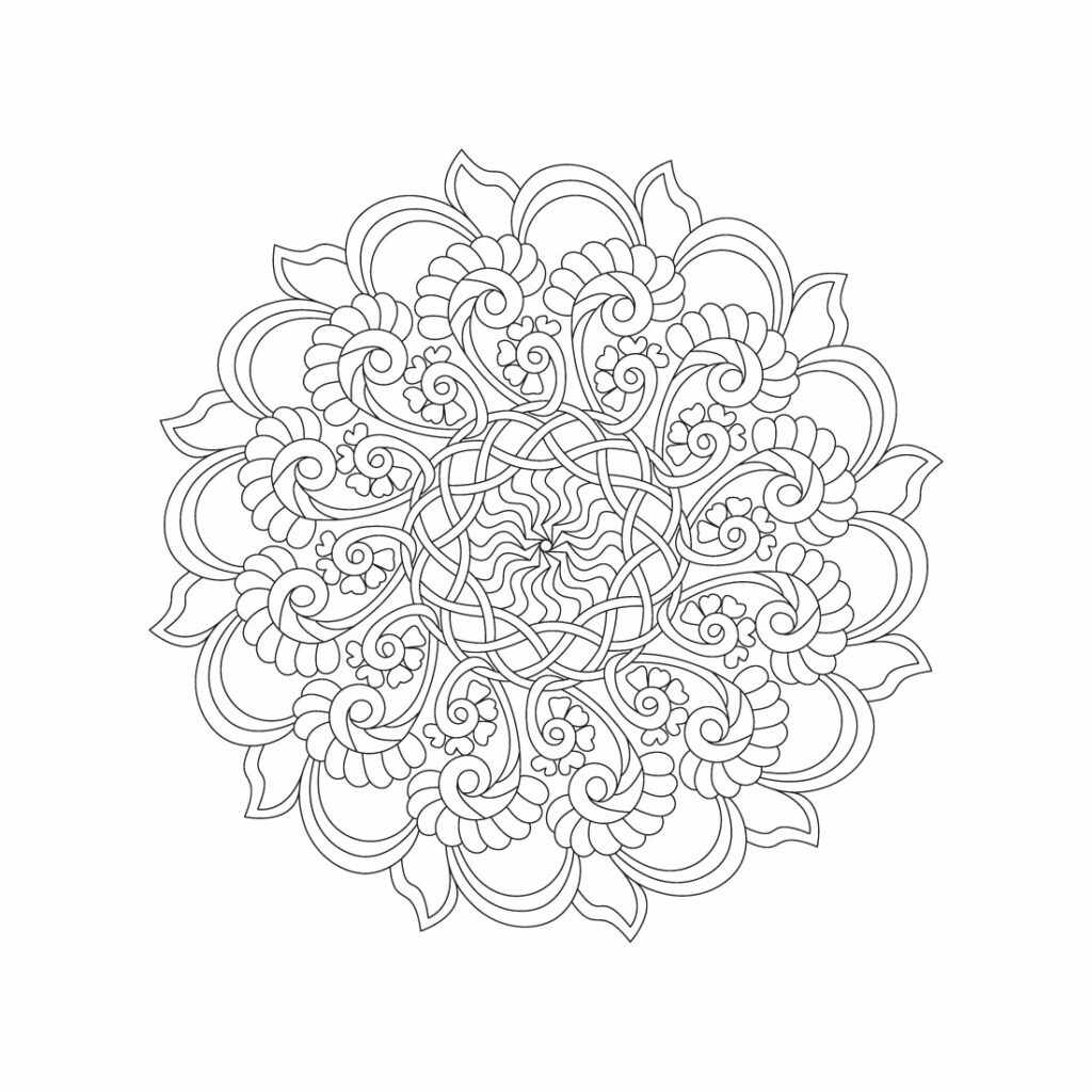 Bundle of 10 Radiant Spirals Mandala Coloring Book Pages - MasterBundles