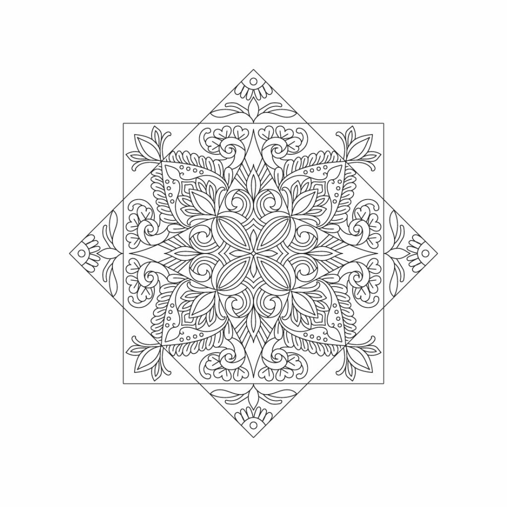 Bundle of 10 Tranquil Gardens Mandala Coloring Book Pages. - MasterBundles