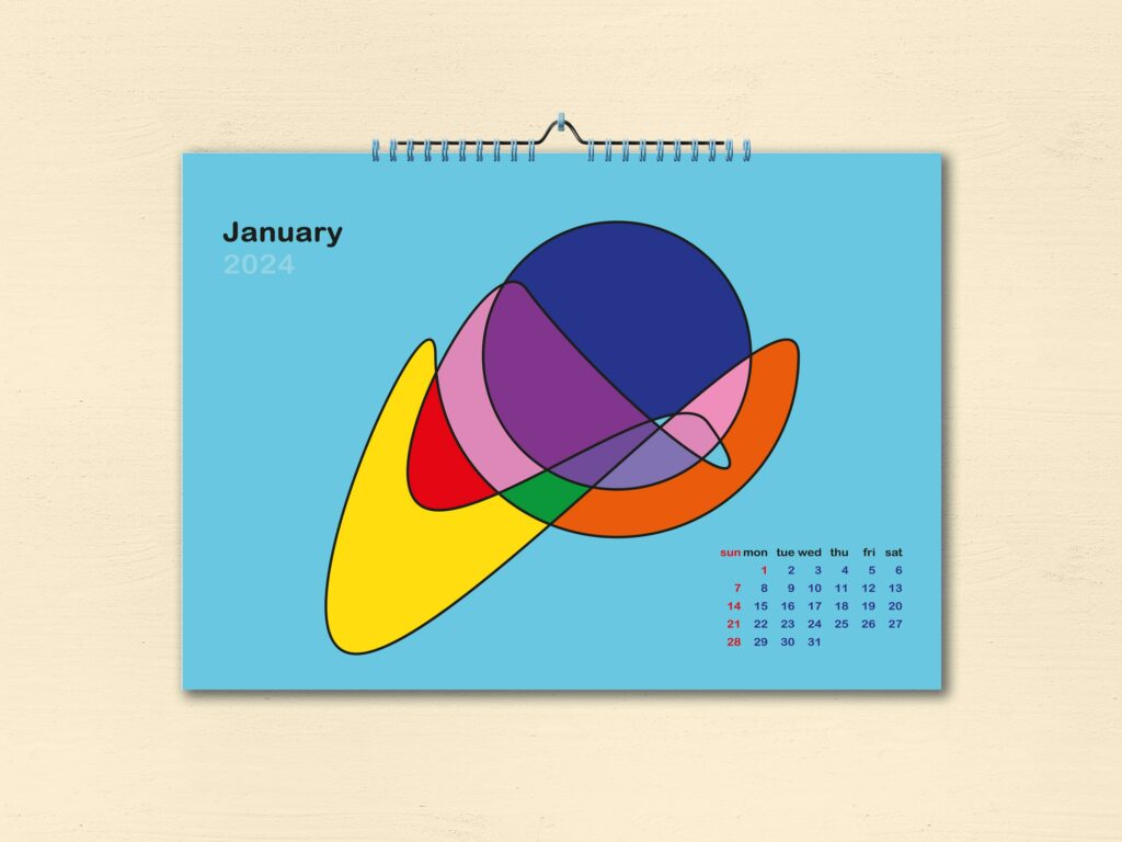 Vector Wall Abstract Calendar_2024_horizontal - MasterBundles