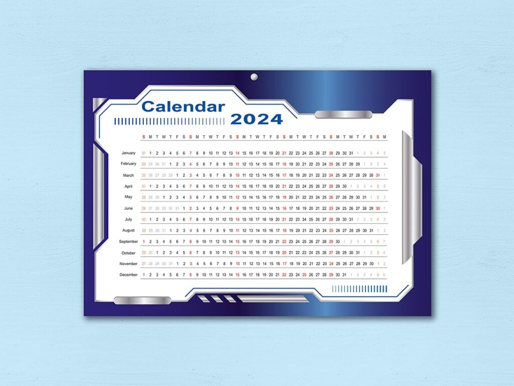 2 Vector Pro Wall Cyber style Calendars_2024 - MasterBundles