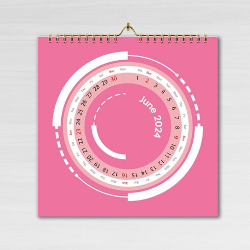 Vector wall calendar_2024 with numbers placed around the circle ...