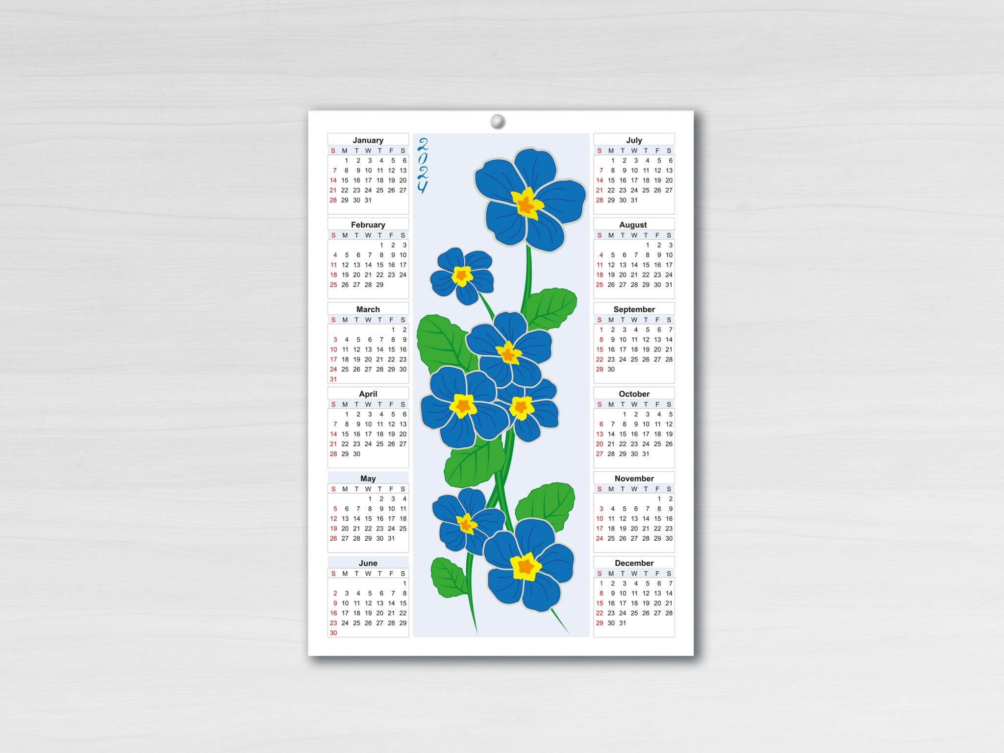 3 Wall Vector Floral Calendars_2024_vertical - MasterBundles