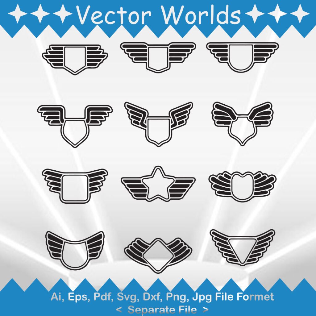 Wings Badge SVG Vector Design - MasterBundles