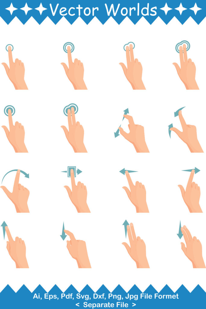 Touch Screen Hand SVG Vector Design - MasterBundles