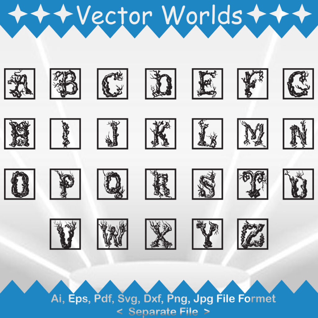 Tree Alphabet SVG Vector Design - MasterBundles