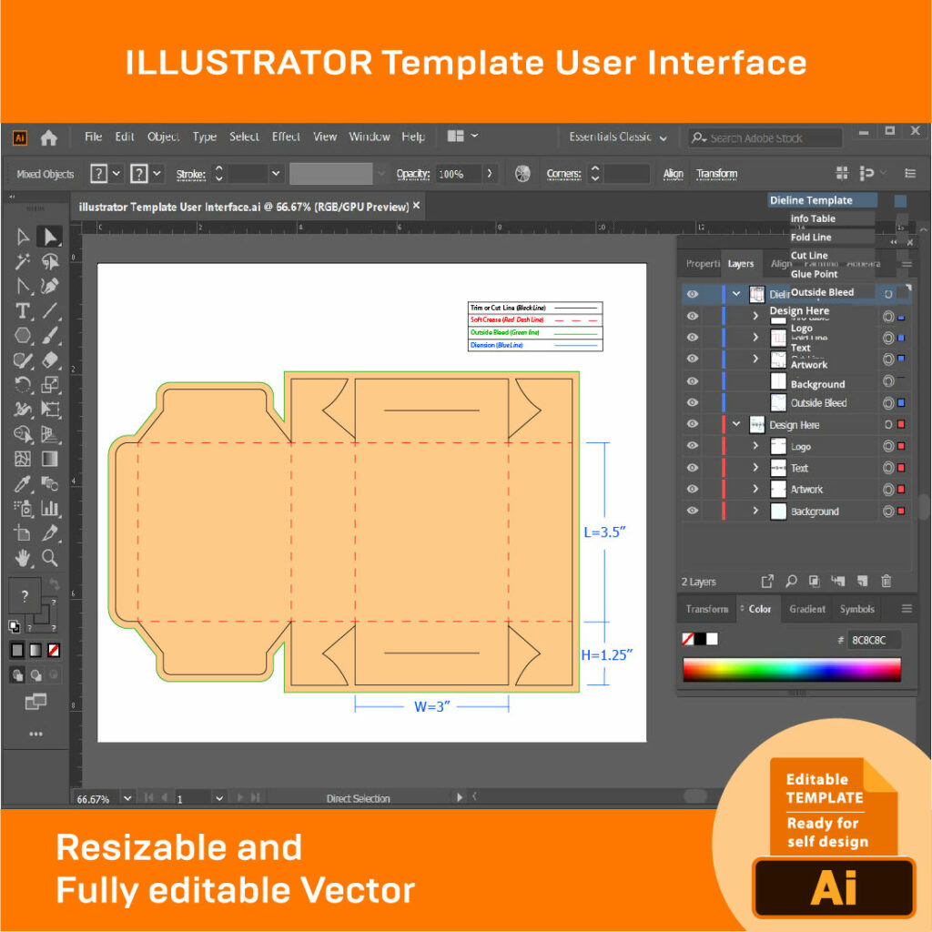 Classic Box, Storage Box, Shipping Box, Dieline Template - MasterBundles