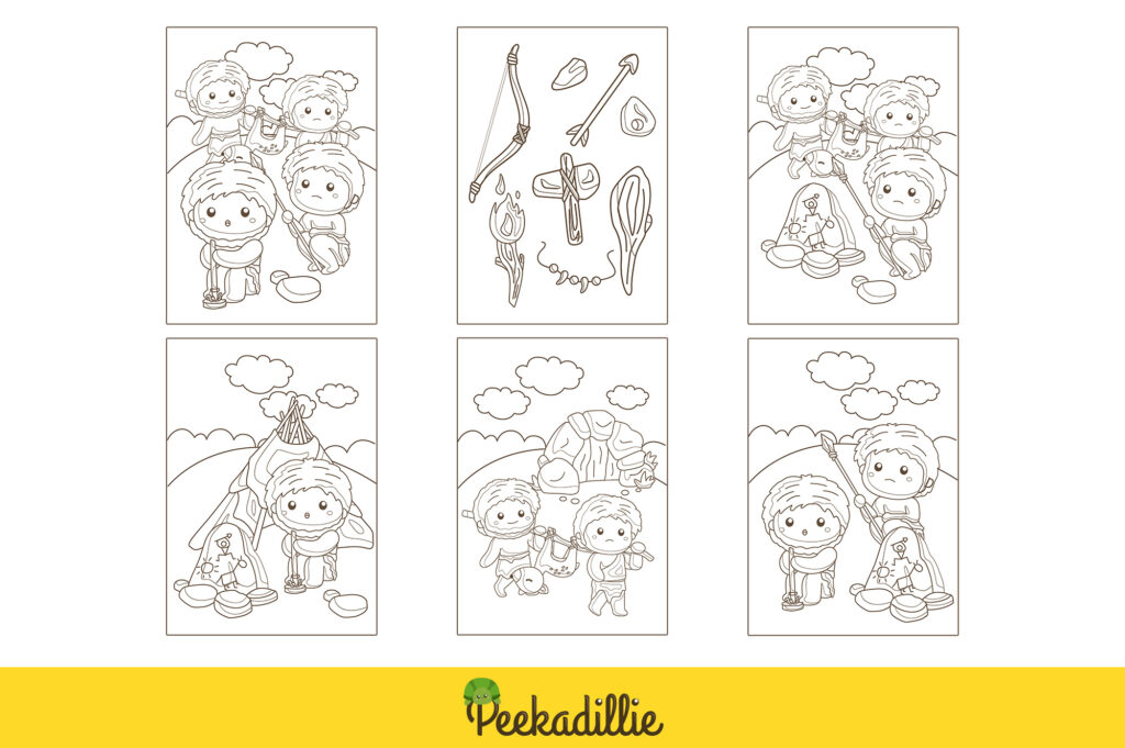 Cute Funny Ancient Human People Activity Prehistoric Era World Period ...