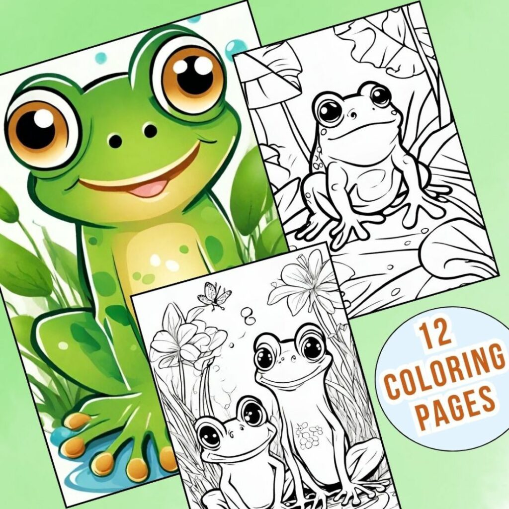 Froggy Coloring Adventure | 12 Relaxing and Calming Frog Coloring Pages ...