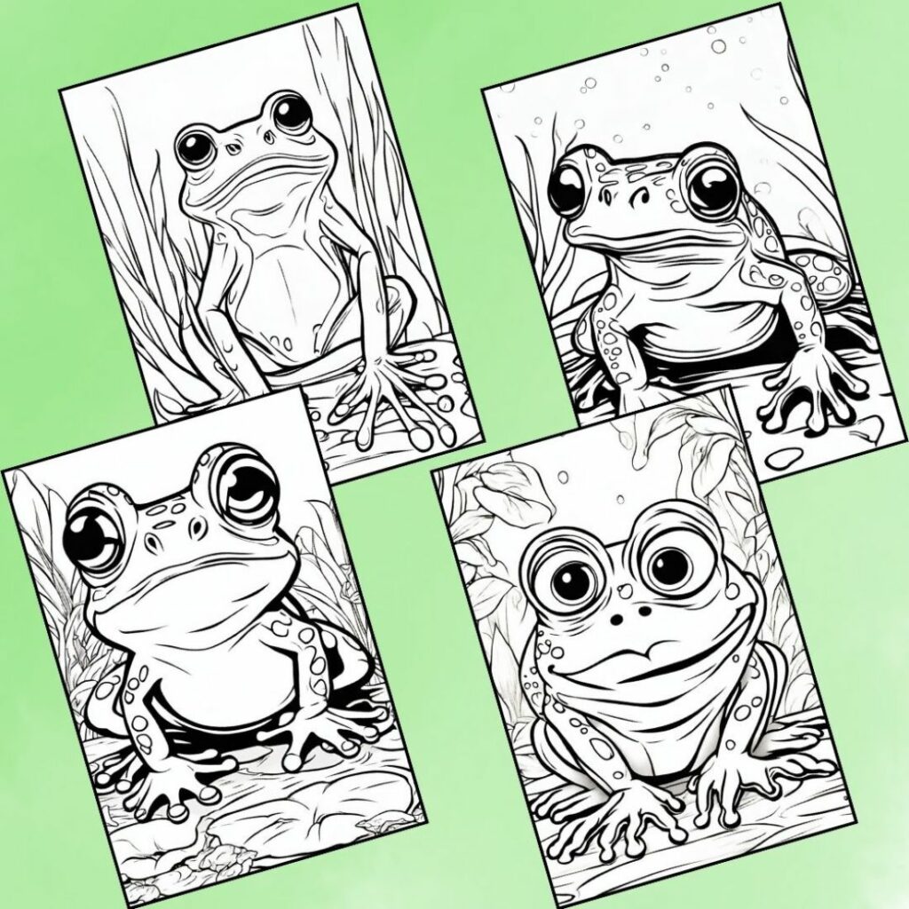 Froggy Coloring Adventure | 12 Relaxing and Calming Frog Coloring Pages ...
