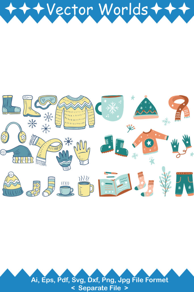 Winter Clothes SVG Vector Design - MasterBundles