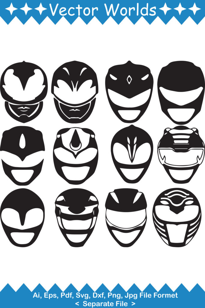 Power Ranger Mask SVG Vector Design - MasterBundles