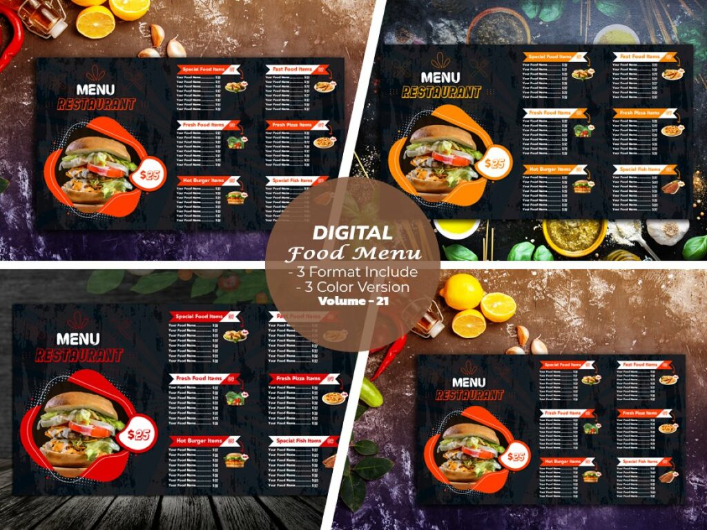 Digital Menu for Restaurant V-21 - MasterBundles