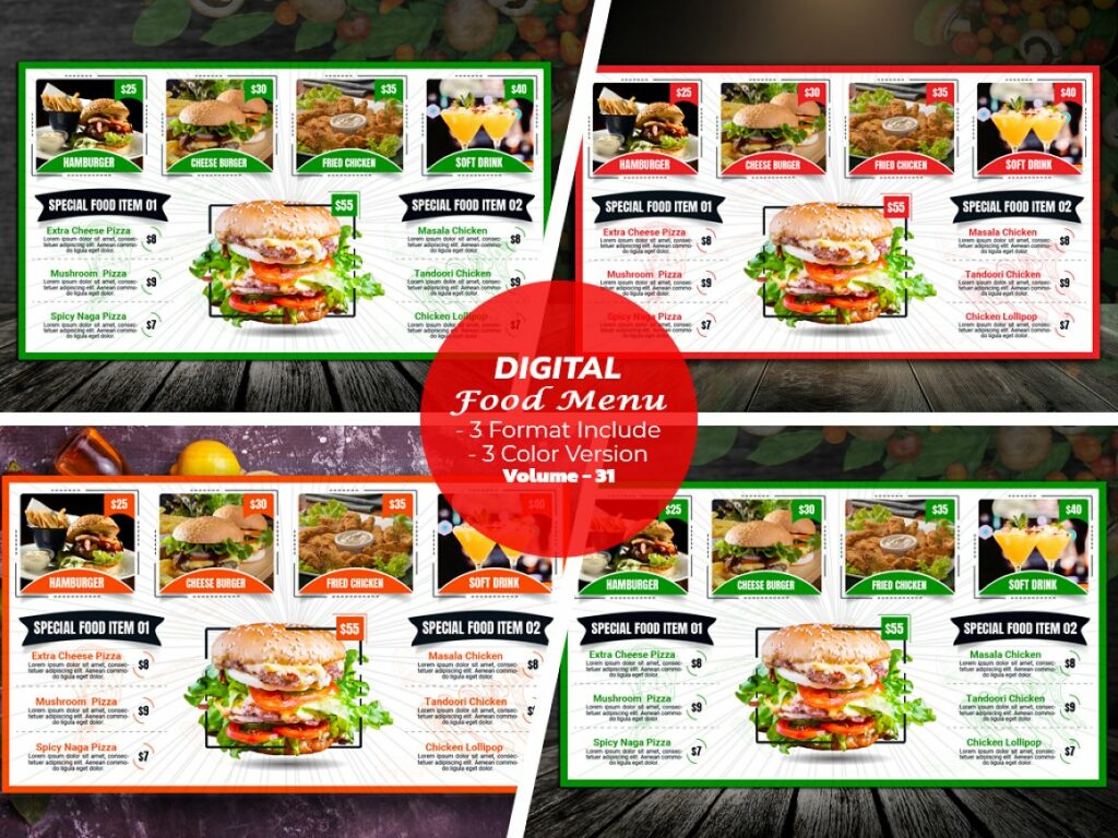 Fast food restaurant menu board - MasterBundles