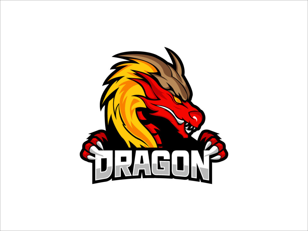 Dragon gaming mascot logo vector - MasterBundles