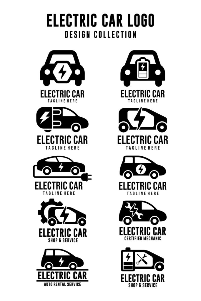 Electric car logo design collection - $6 - MasterBundles
