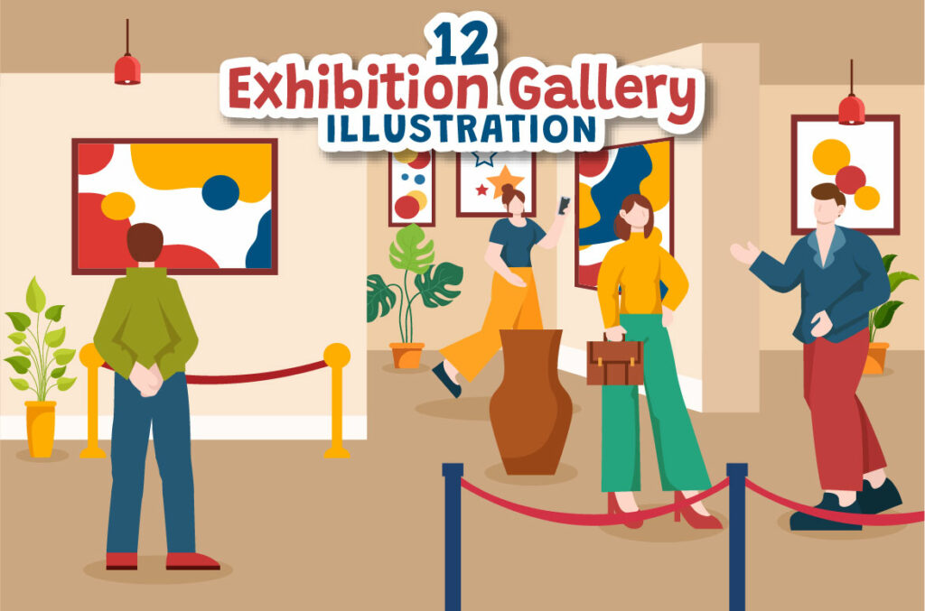12 Exhibition Gallery Illustration - MasterBundles
