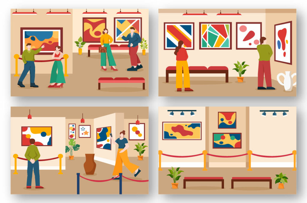 12 Exhibition Gallery Illustration - MasterBundles