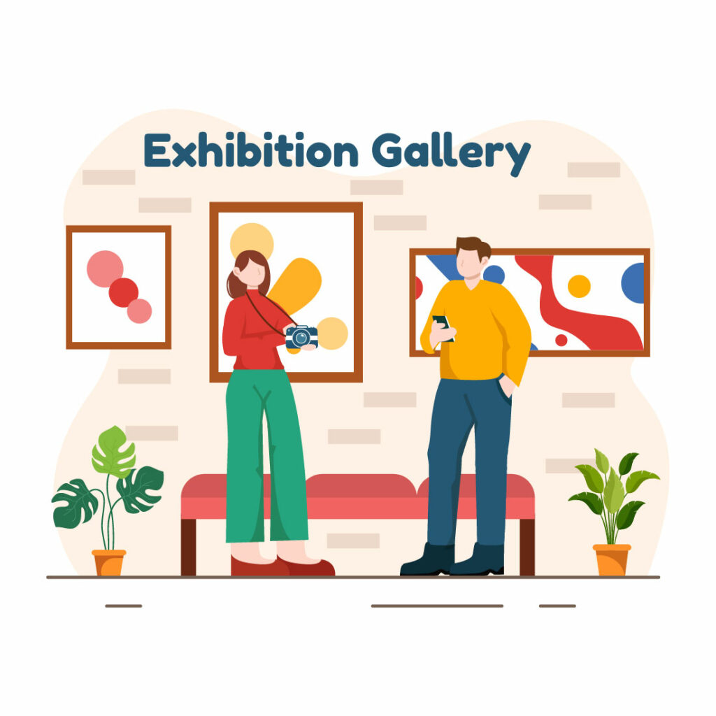 12 Exhibition Gallery Illustration - MasterBundles