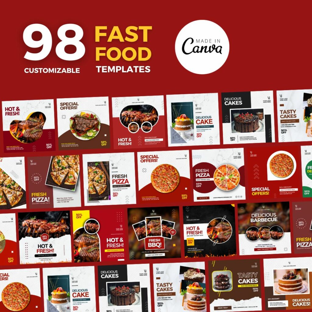 98 Fast Food Templates Design Bundle - MasterBundles