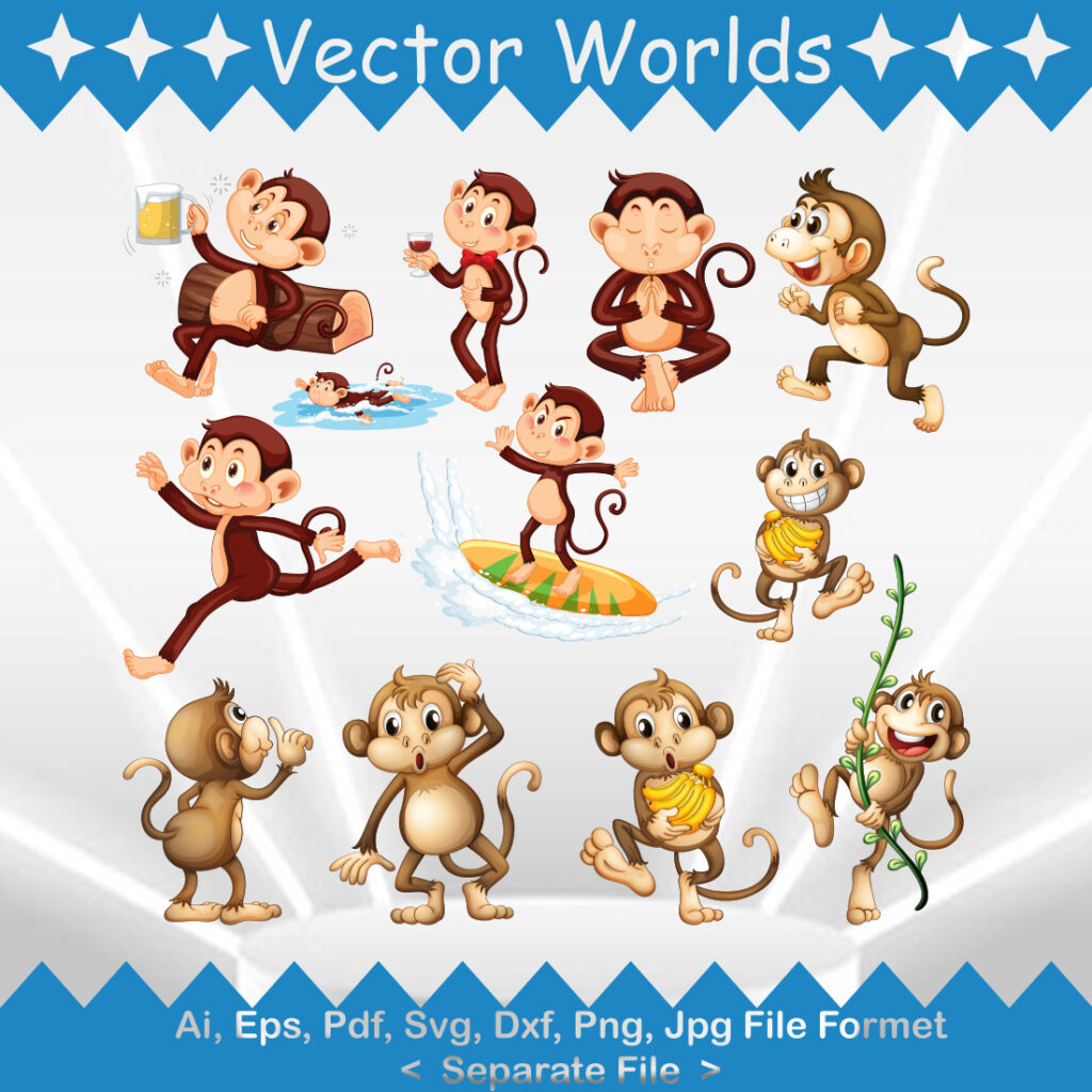 Monkey SVG Vector Design - MasterBundles
