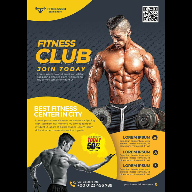 Flyer, Fitness Crossfit Flyer Gym Flyer Design Template Bundle ...