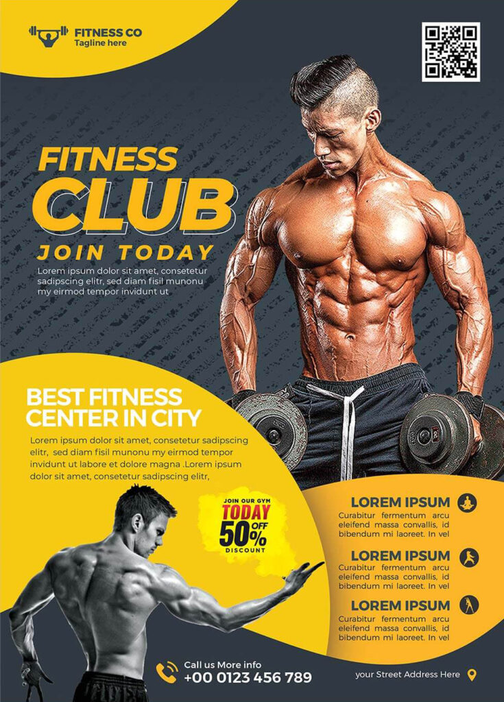 Flyer, Fitness Crossfit Flyer Gym Flyer Design Template Bundle ...