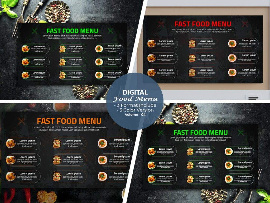 Fast Food Digital Menu Design - MasterBundles