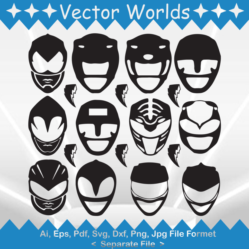 Power Ranger Mask SVG Vector Design - MasterBundles