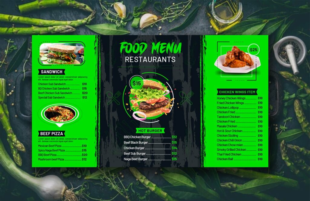 Digital Food Menu Template V-10 - MasterBundles
