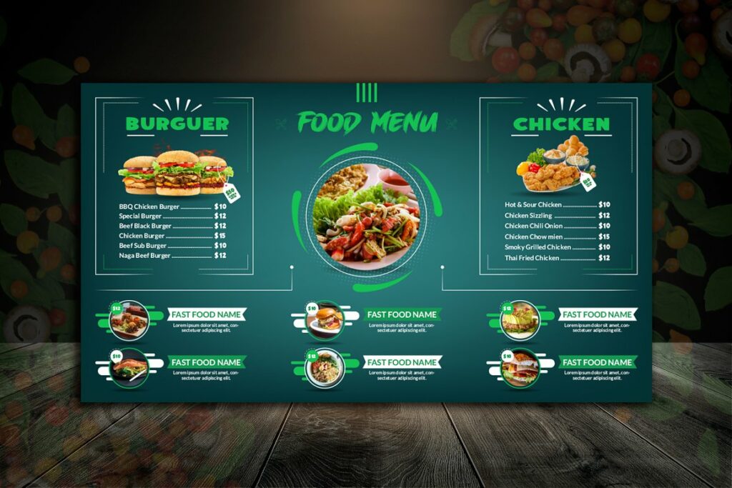 Digital Food Menu Design Template V-23 - MasterBundles