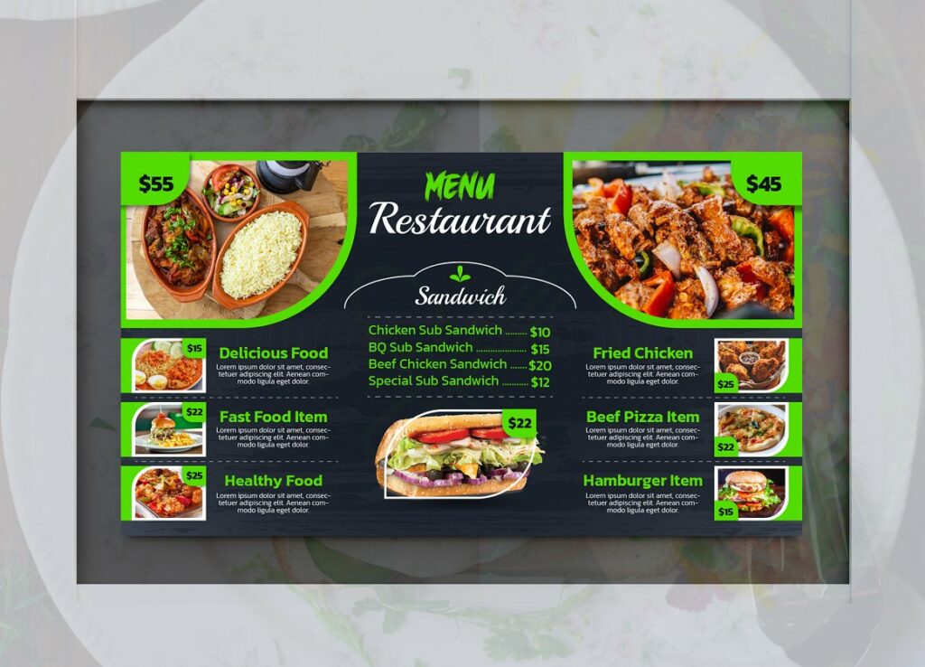 Digital Food Menu Design Template V-29 - MasterBundles