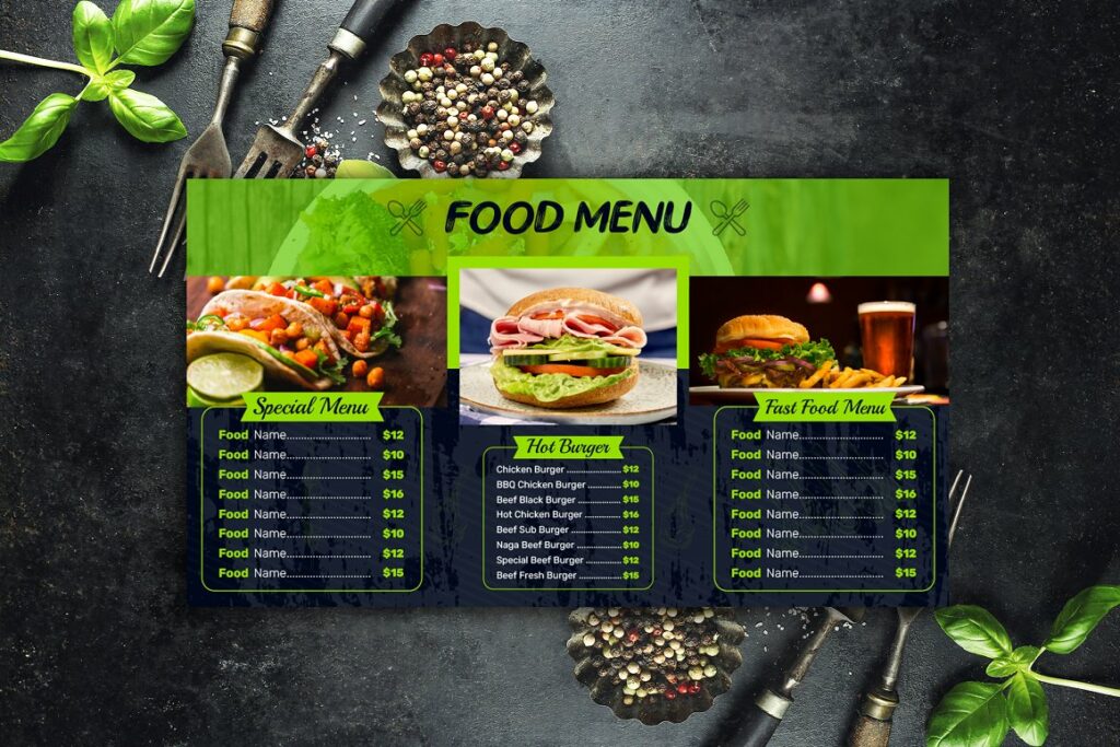 Digital Food Menu Design Template V-16 - MasterBundles