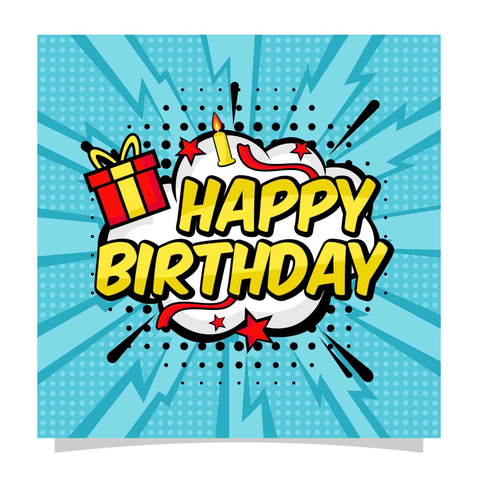 Happy birthday Pop art style collection - $5 - MasterBundles