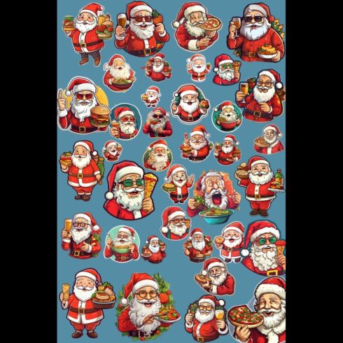 Foodie Santa sticker bundle - MasterBundles