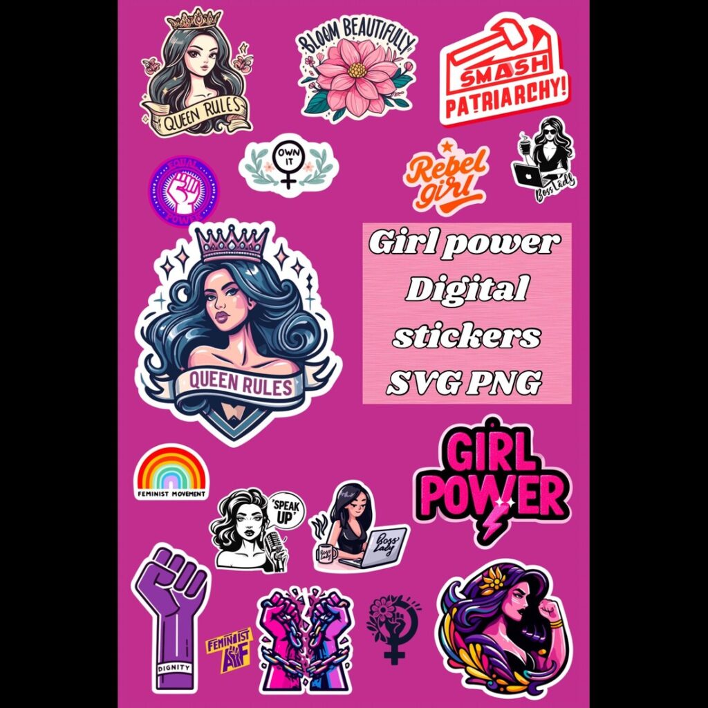 Girl power sticker bundle - MasterBundles